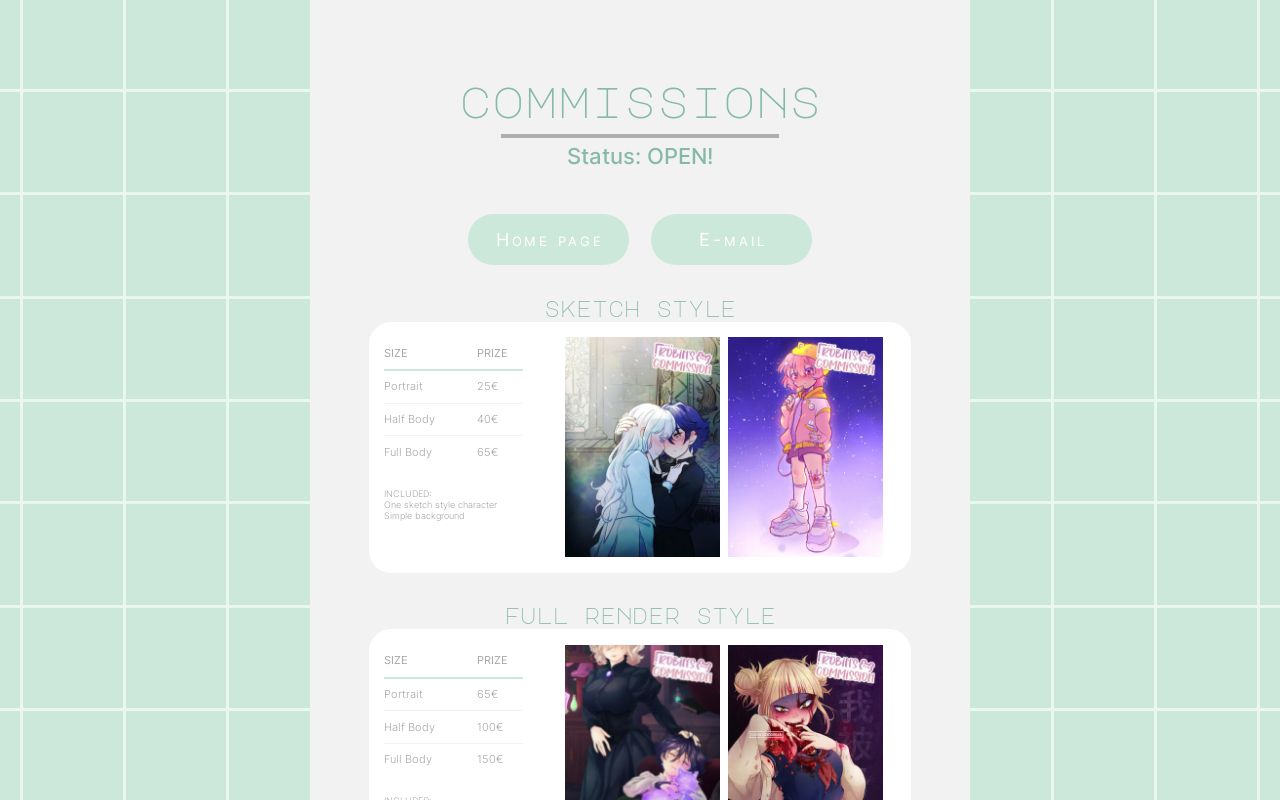 Robin Goodbear's commission price list